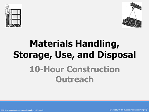 OSHA 10-Hour Construction Industry Outreach Trainer Presentations ...
